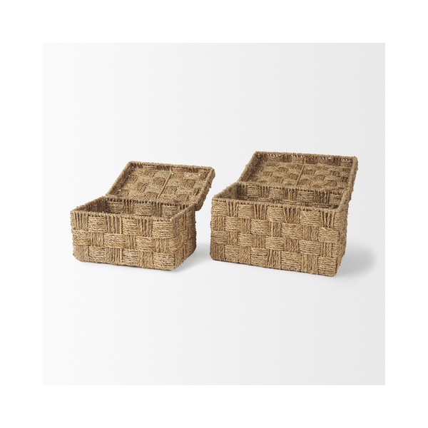 Hanalei Set of Seagrass Boxes - Heirloom Home Shop